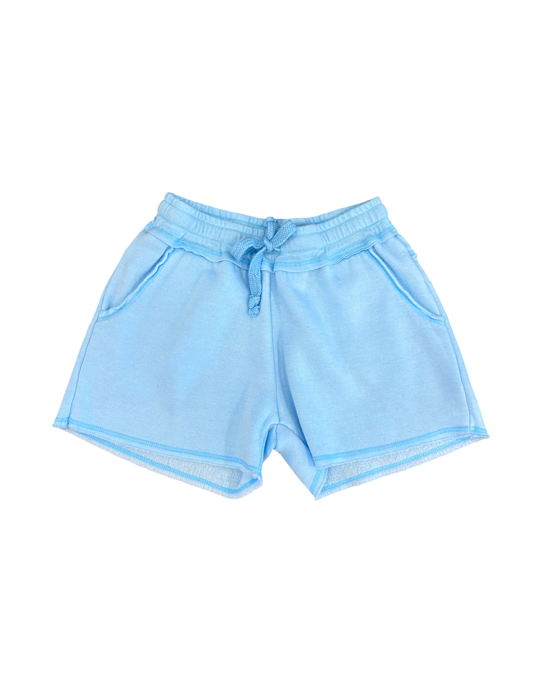 T2Love Girls Powder Blue Sweat Shorts